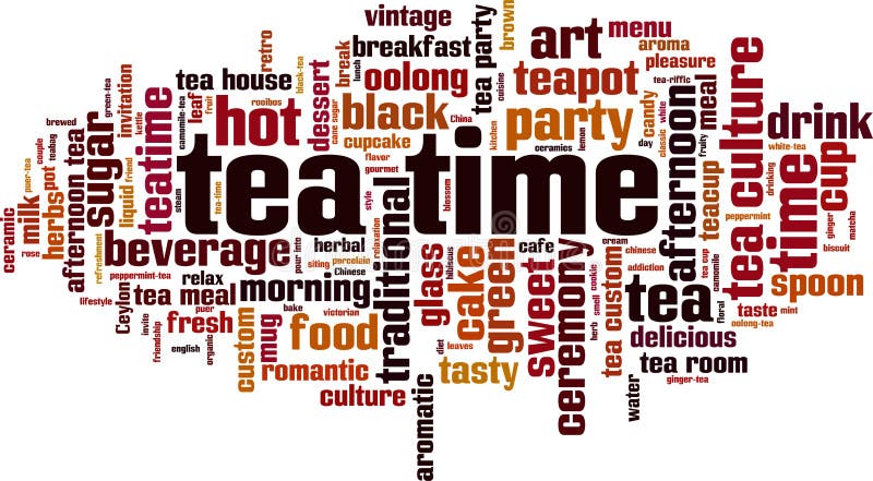 Tea time word cloud stock vector. Illustration of breakfast - 168383844
