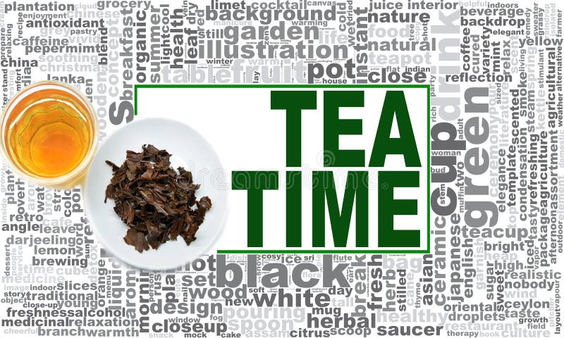 Tea time word cloud stock illustration. Illustration of word - 114945742