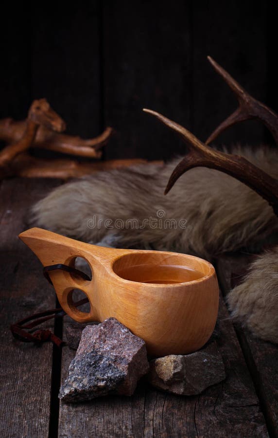 Kuksa - Traditional Finnish Wooden Cup Stock Image - Image of kitchen ...