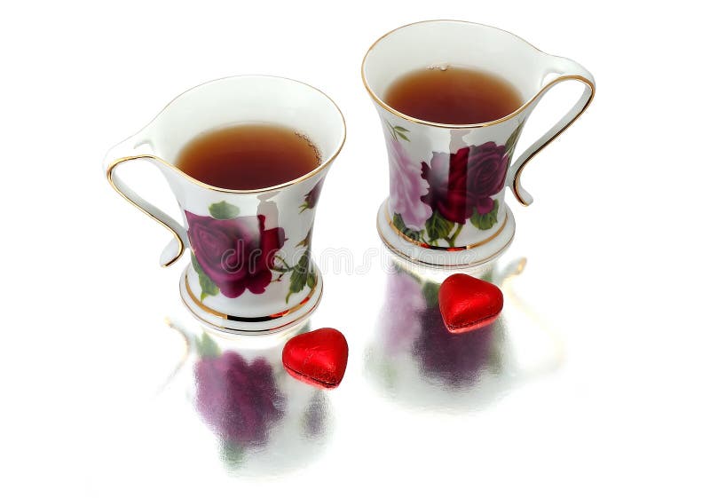 Tea for two stock image. Image of bonbon, reflection, white - 484999