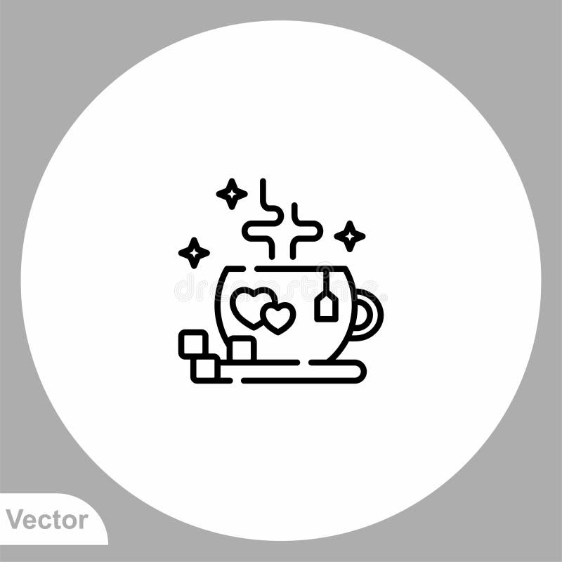 Tea Vector Icon Sign Symbol Stock Vector - Illustration of flat, latte ...