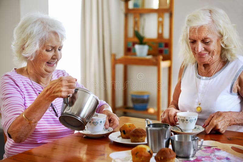 Tea visit elderly stock image. Image of porcelain, person - 40533883