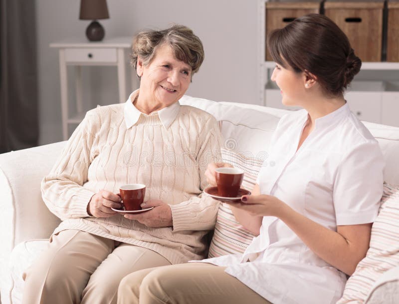 Tea with ward stock photo. Image of older, nurse, rest - 66567312