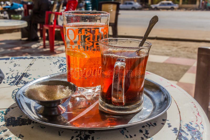 Tea with Water in a Cafe in Egy Stock Image - Image of arabic, dining ...