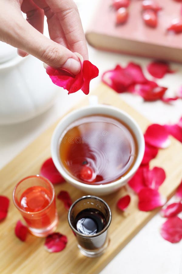 Tea with wild rose. stock photo. Image of health, homemade - 128913444