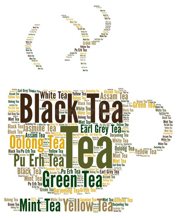 Tea word cloud concept stock illustration. Illustration of plant - 96166754