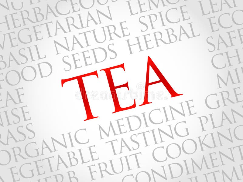 TEA word cloud stock illustration. Illustration of lifestyle - 205708958