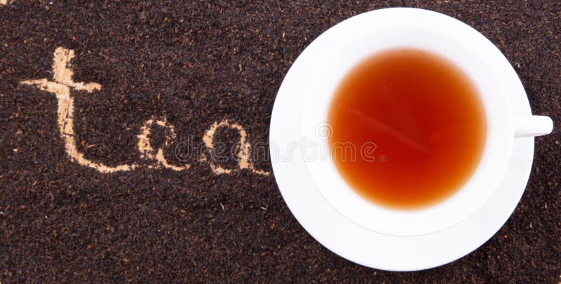 Tea Word on Dried Tea Leaves III Stock Photo - Image of beverage ...