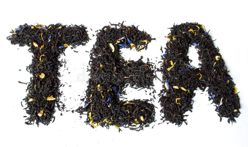 TEA Word Made of Earl Grey Black Tea Stock Image - Image of oriental ...
