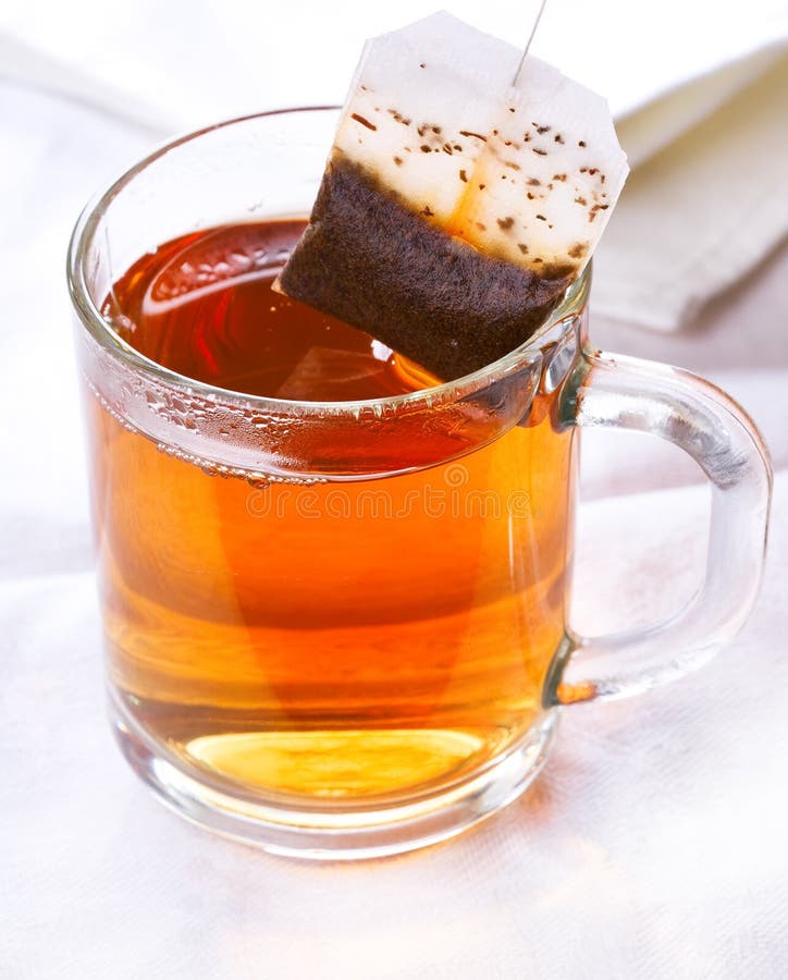 Teabag in the cup stock image. Image of white, closeup - 24343507