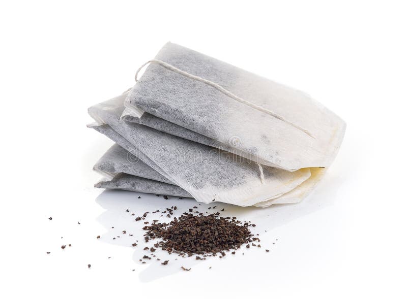 Teabag and Tea Isolated on White Background Stock Photo - Image of ...