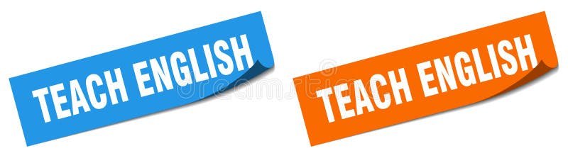 Teach English Sticker. Teach English Sign Set Stock Vector ...