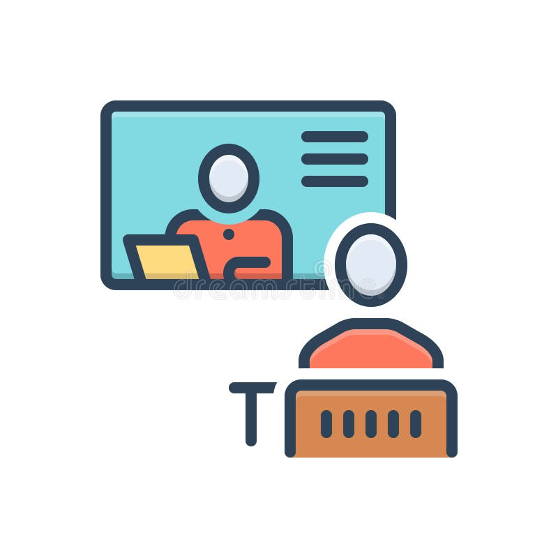 Color Illustration Icon for Teach, Educate and Edify Stock Illustration ...
