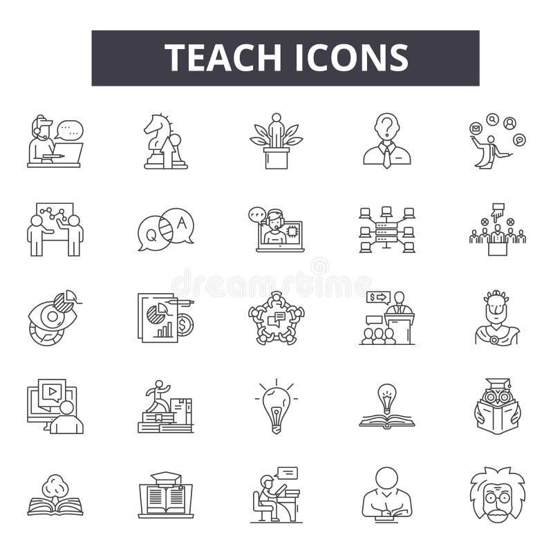 Teach Line Icons, Signs, Vector Set, Outline Illustration Concept Stock ...