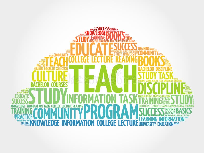 TEACH word cloud stock illustration. Illustration of students - 205953750