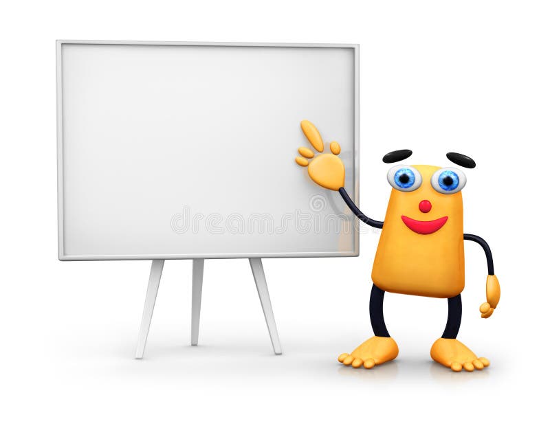Stick Figure Explaining Pointing Blank Board Stock Vector ...