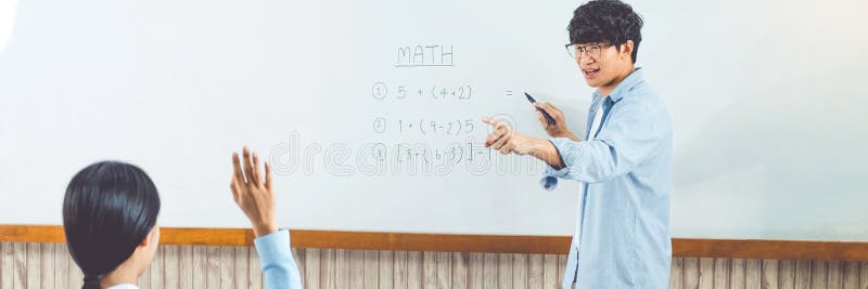 Teacher Addressing University Students in a Classroom Stock Image ...