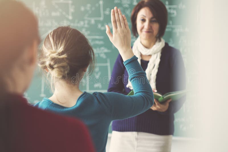 Teacher Asking Question and Student Hand Stand Up Request To Answer ... Teacher Asking Question and Student Hand Stand Up Request To Answer ...