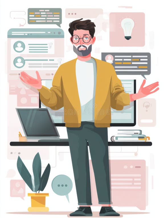 Teacher Avatar Explaining Concepts with Enthusiasm in a Modern Digital ...