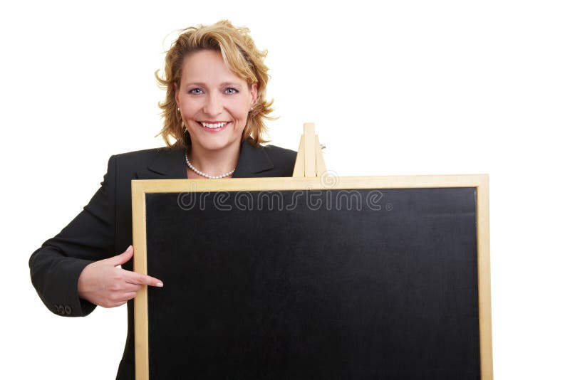 Teacher with blackboard stock photo. Image of copyspace - 12505394