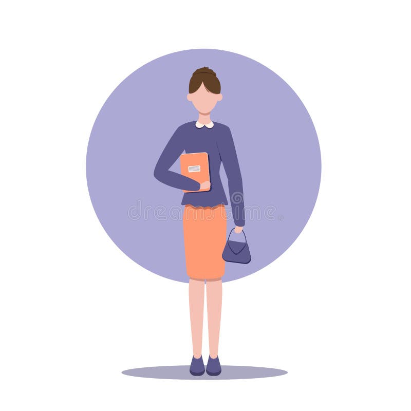 A Teacher with a Book in Her Hand in a Formal Suit. without a Face ...