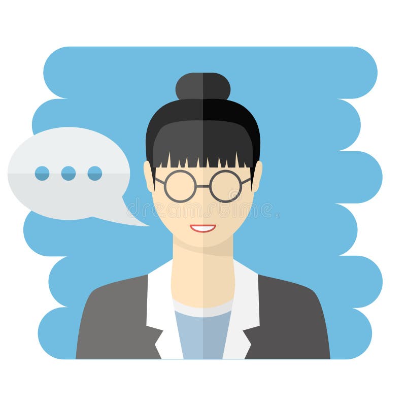 Teacher or Business Woman Vector Avatar Stock Vector - Illustration of ...