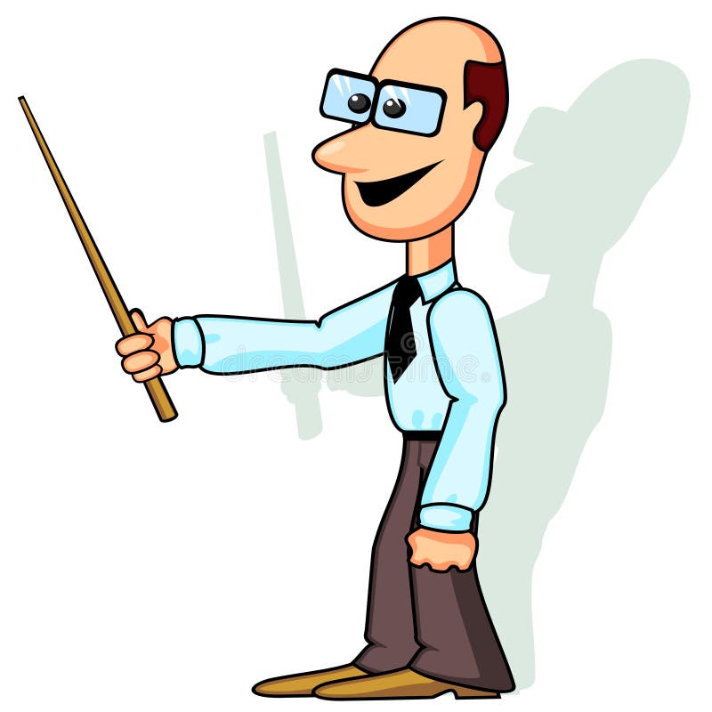 Cartoon Professor stock vector. Illustration of pointer - 30463505