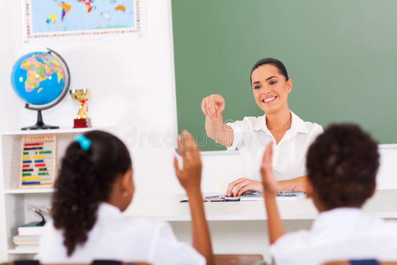Teacher calling students stock photo. Image of chalk - 29287040