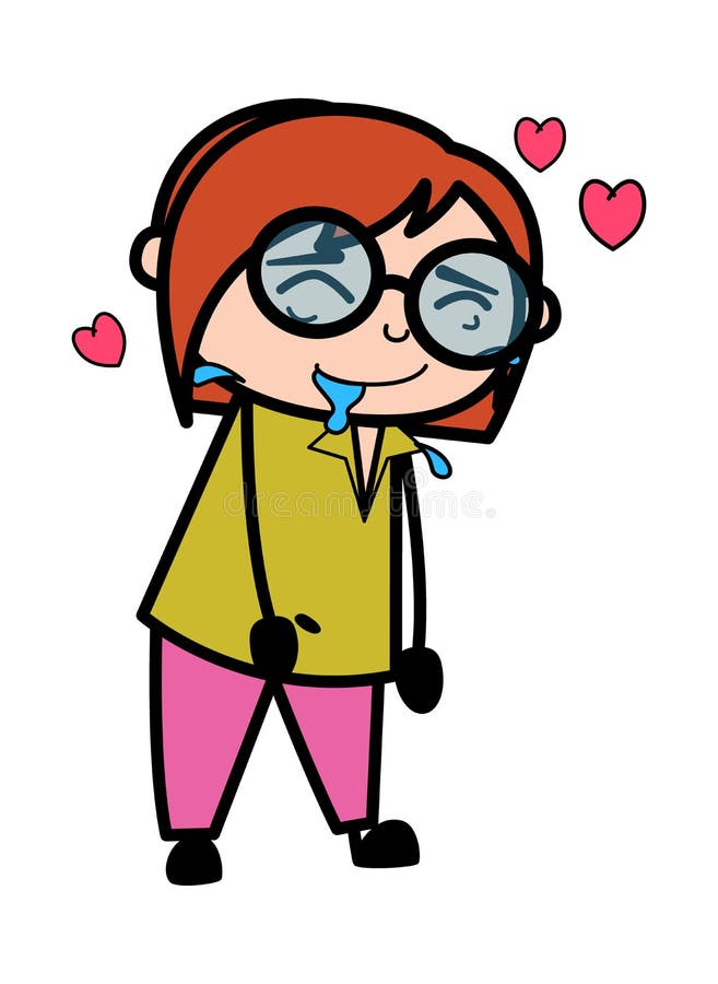Teacher Cartoon Drooling in Love Stock Illustration - Illustration of ...