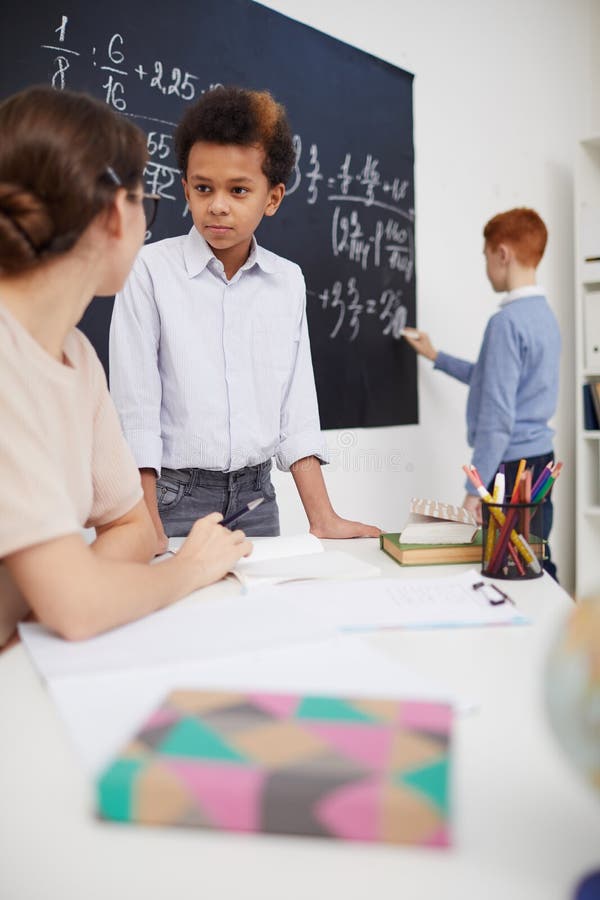 Teacher Checking Knowledge of Students Stock Photo - Image of student ...