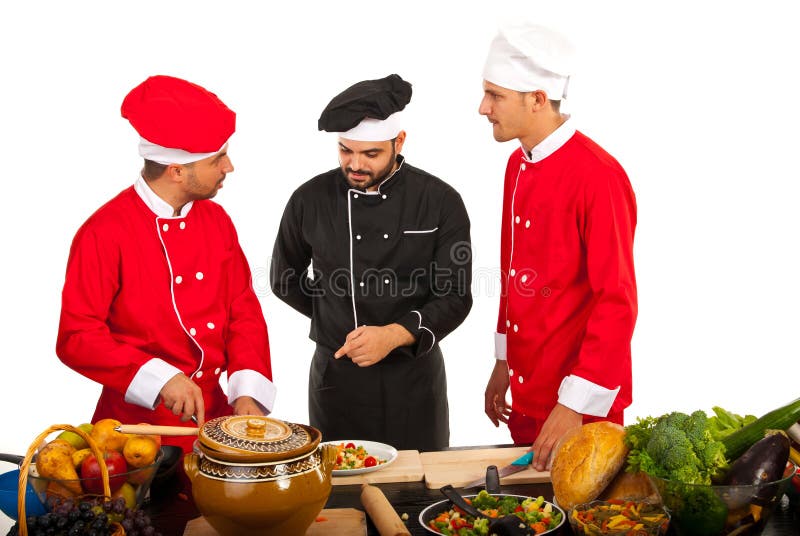 Teacher chef with students stock photo. Image of chefs - 34177646
