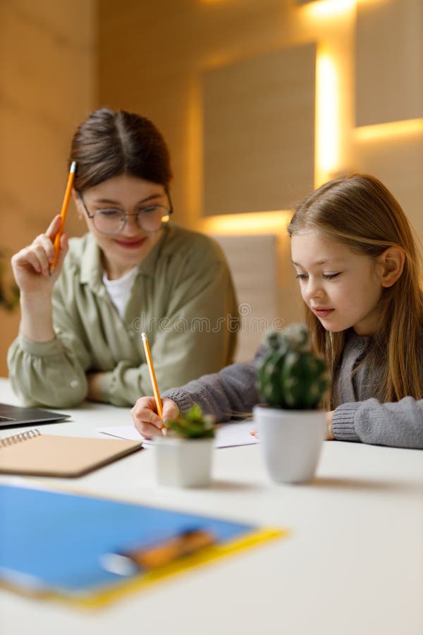 The Teacher and the Child Do the Task in the Lesson, Individual ...
