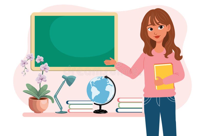 Female Teacher in the Classroom the Concept of School and Learning ...