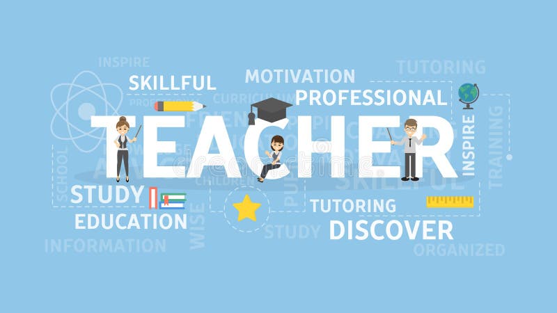 Teacher Concept. Profesor Planning Curriculum, Meeting Parents. Stock ...