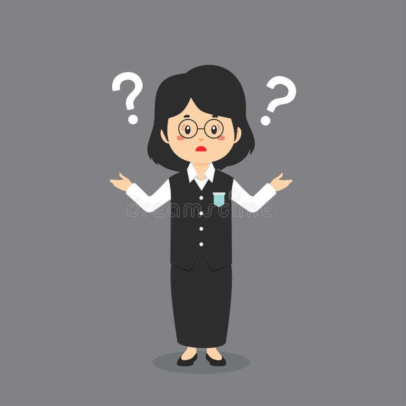 Teacher Confused with Question Mark Stock Vector - Illustration of ...