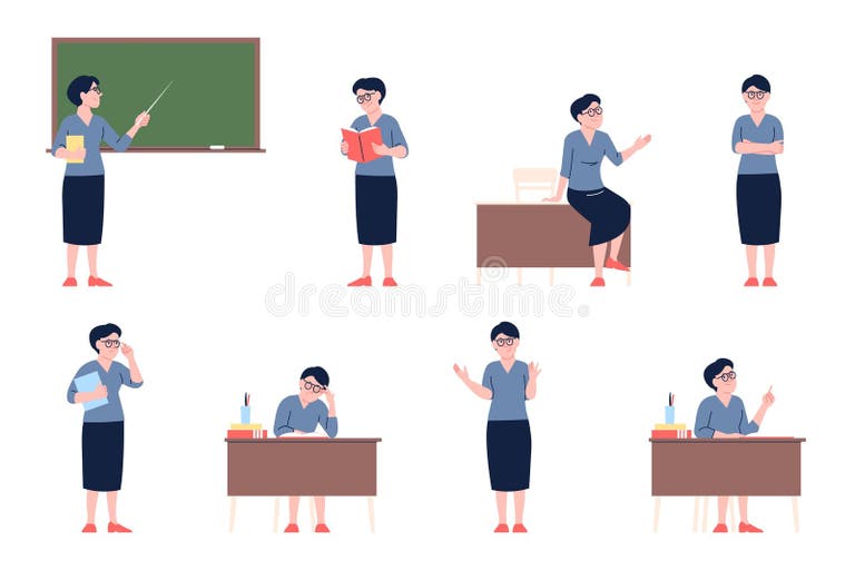 Female Teacher Thinking Stock Illustrations – 361 Female Teacher ...