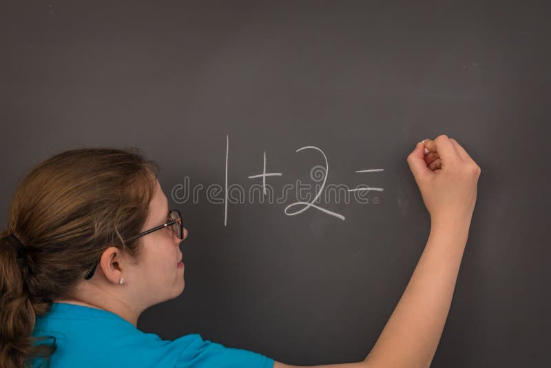 Math stock image. Image of person, hand, math, hair - 101929597