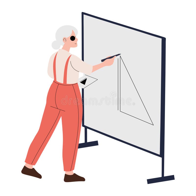 Teacher Drawing Lines stock vector. Illustration of professor - 365802431