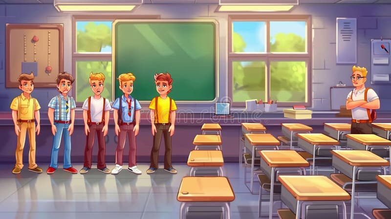 The Teacher Educates the Students for a Mistake in the Classroom. Stock ...