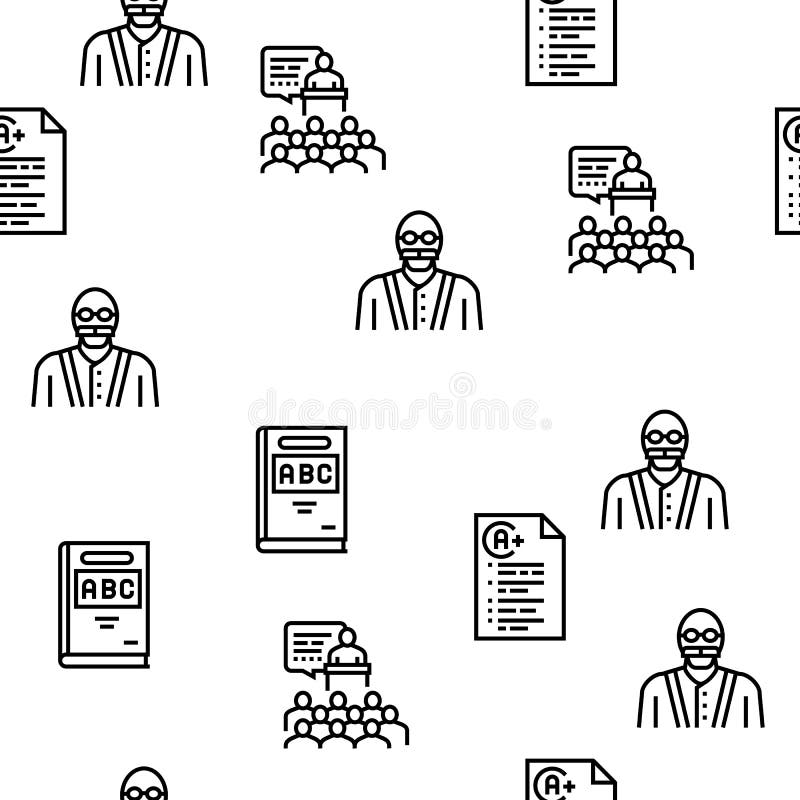Teacher Education Vector Seamless Pattern Stock Vector - Illustration ...