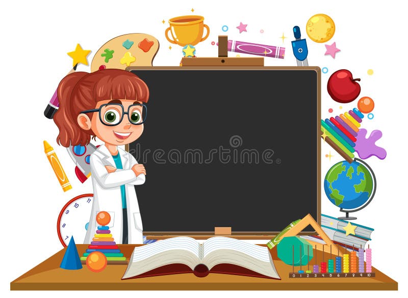 A Teacher with Educational Tools Stock Vector - Illustration of ...