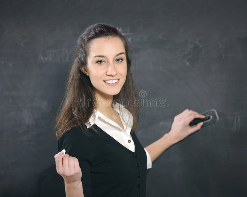 Teacher stock image. Image of cheerful, female, space - 26612269
