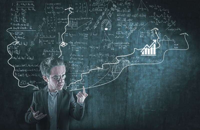 Teacher Explain Math Formulas in Classroom Stock Image - Image of ...