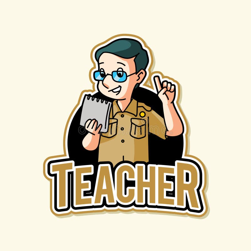Teacher Explaining Learning Material Color Logo Illustration Stock ...