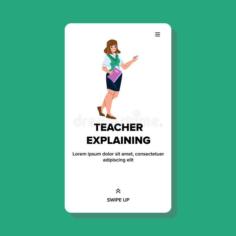 Teacher Explaining Lesson Theme in School Vector Stock Vector ...
