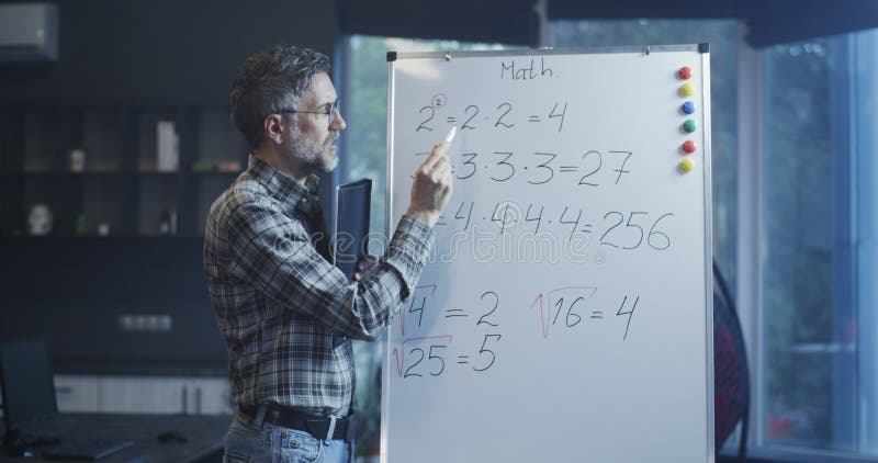 Teacher Explaining Math To Camera Stock Image - Image of homework ...