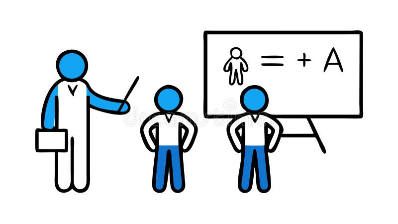 Teacher Explaining To Students Icon, Education Class, Vector Design ...