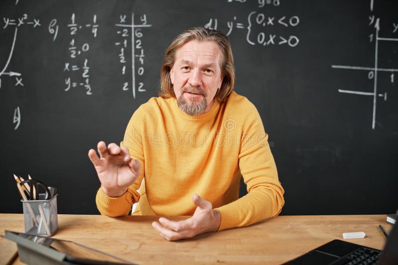 Teacher Explaining Topic in the Classroom Stock Image - Image of school ...