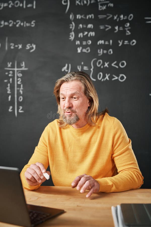 Teacher Explaining Topic for Students Online Stock Image - Image of ...