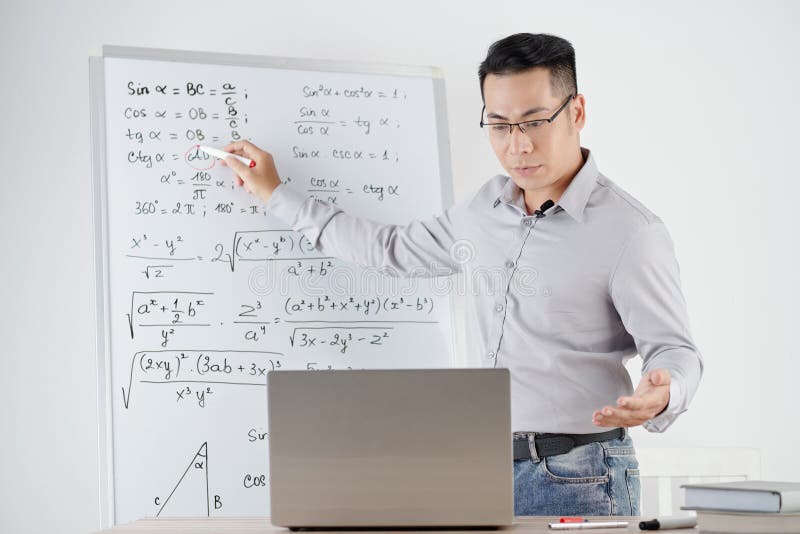 Teacher Explaining Variables in Formula Stock Image - Image of ...